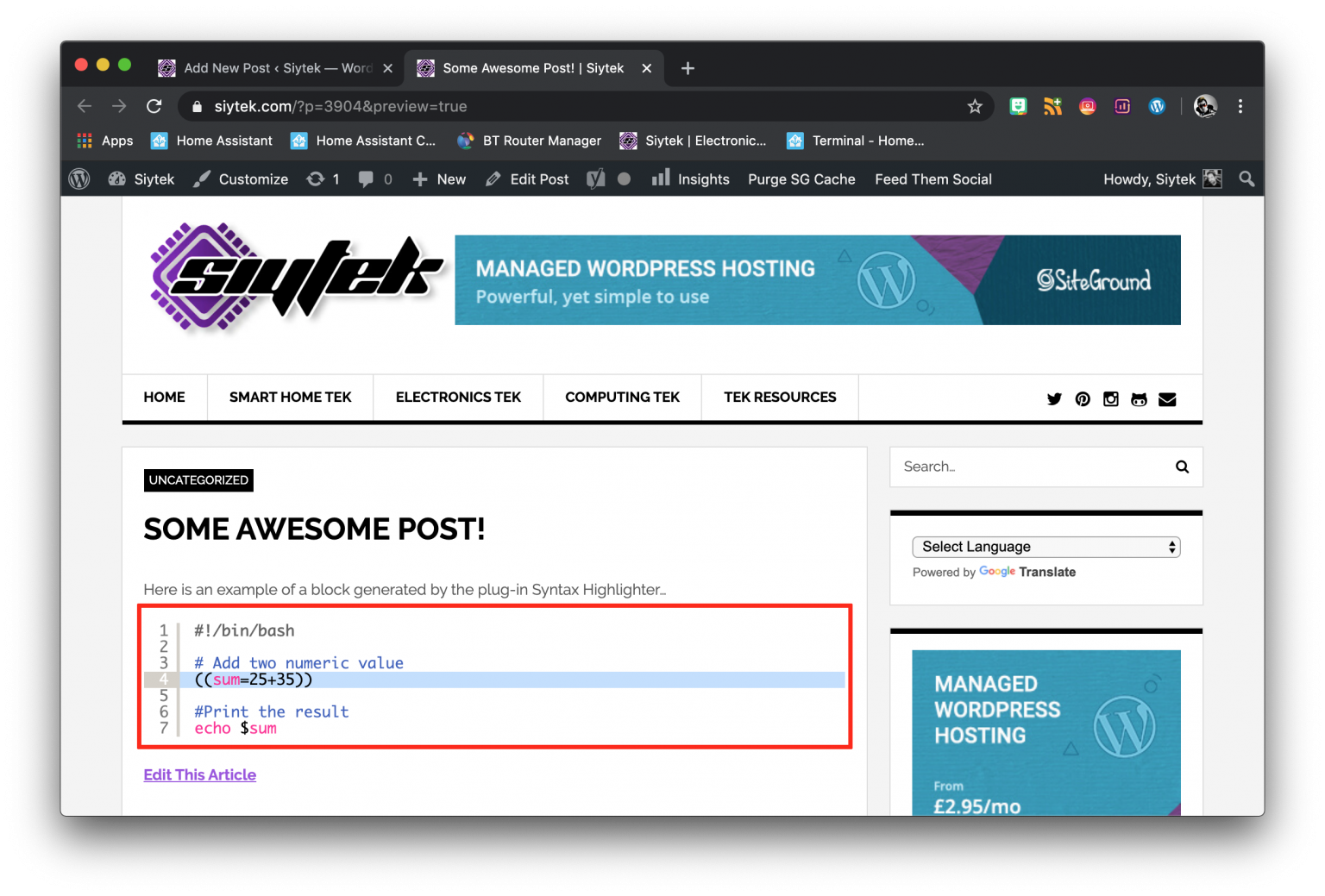 How To Setup A WordPress Blog For A Technical Website – Siytek